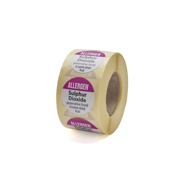 Allergen Sulphur Dioxide Labels 25mm | Labels Online