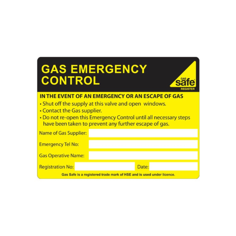 Gas Emergency Control Labels 100x75mm | Labels Online