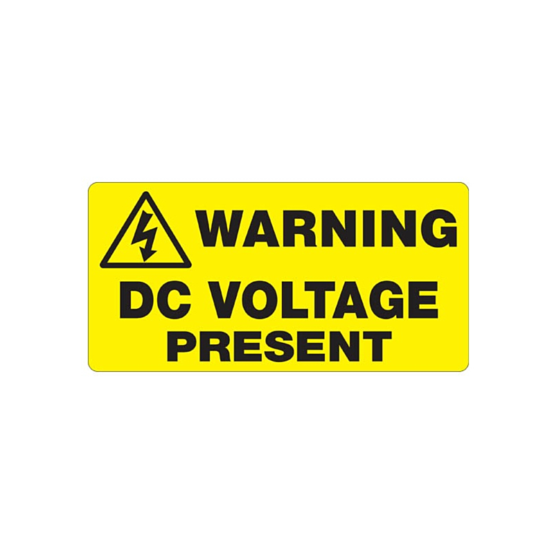 Warning DC Voltage Present Labels 100x50mm | Labels Online