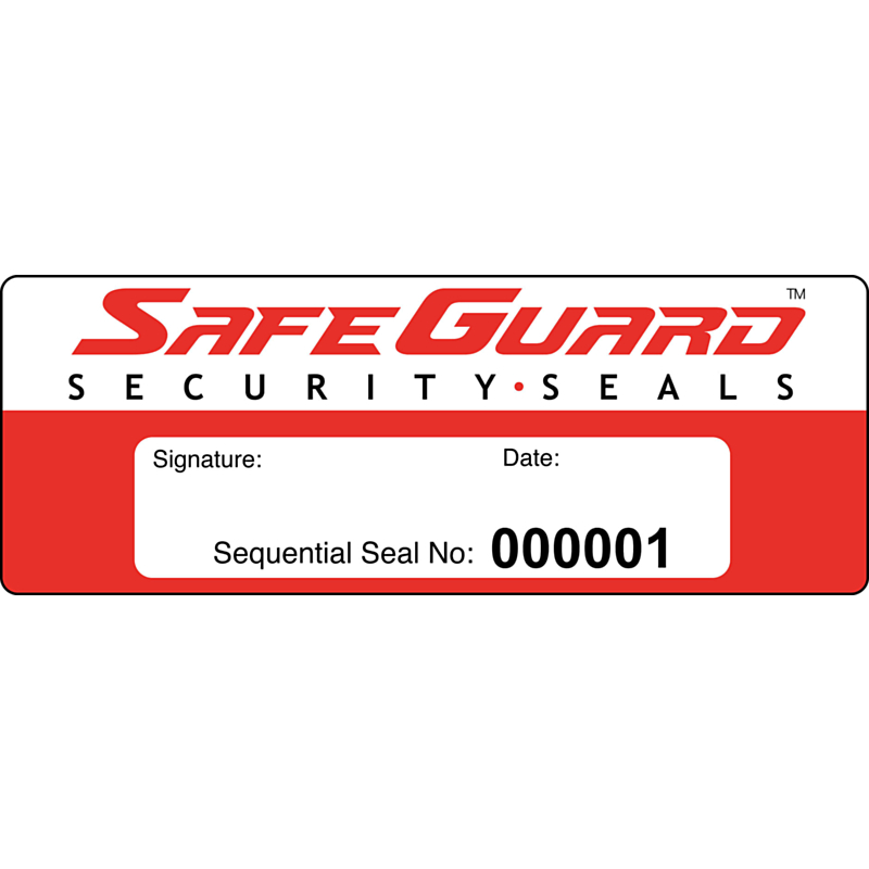 SafeGuard Numbered Security Labels 122x45mm | Labels Online