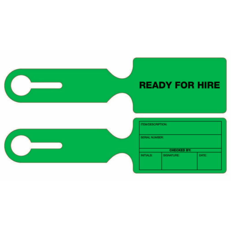 Ready For Hire Loop Through Tags 245x60mm | Labels Online