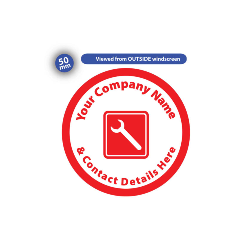 Personalised Service Reminder Window Stickers 50mm | Labels Online