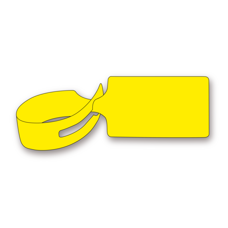 Yellow Loop Through Tags 245x61mm | Labels Online