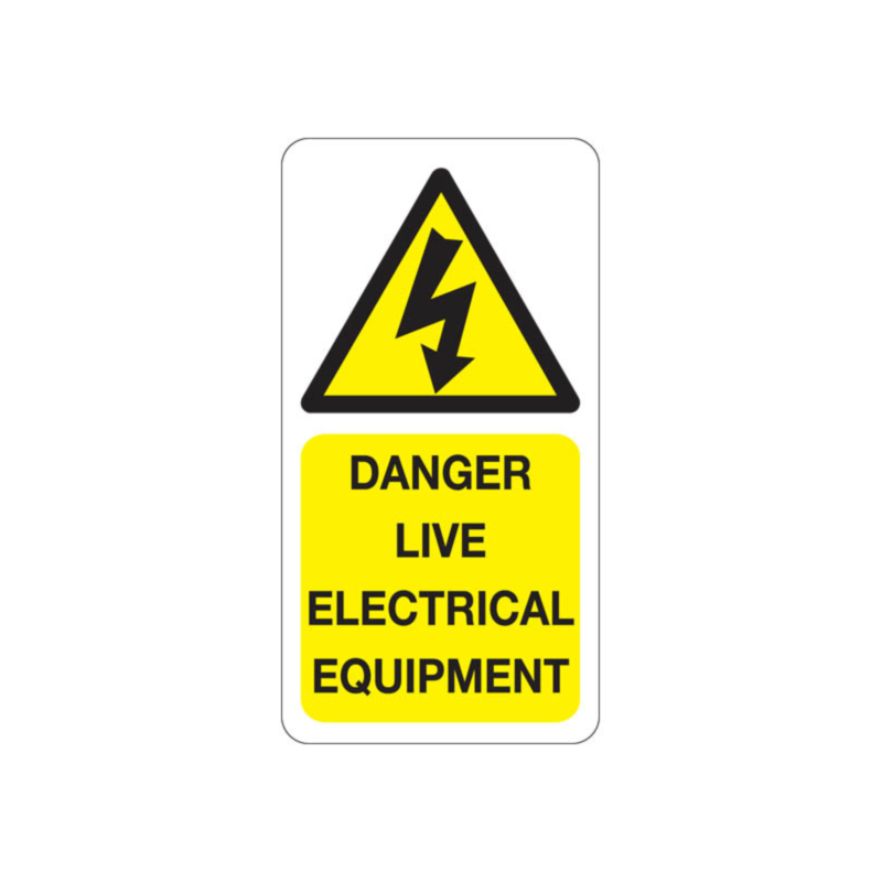 Danger Live Electrical Equipment Labels 33x63mm | Labels Online