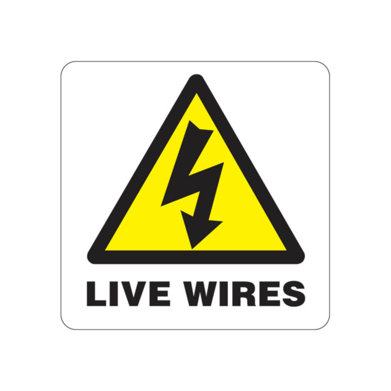 Live Wires Stickers 50x50mm | Labels Online
