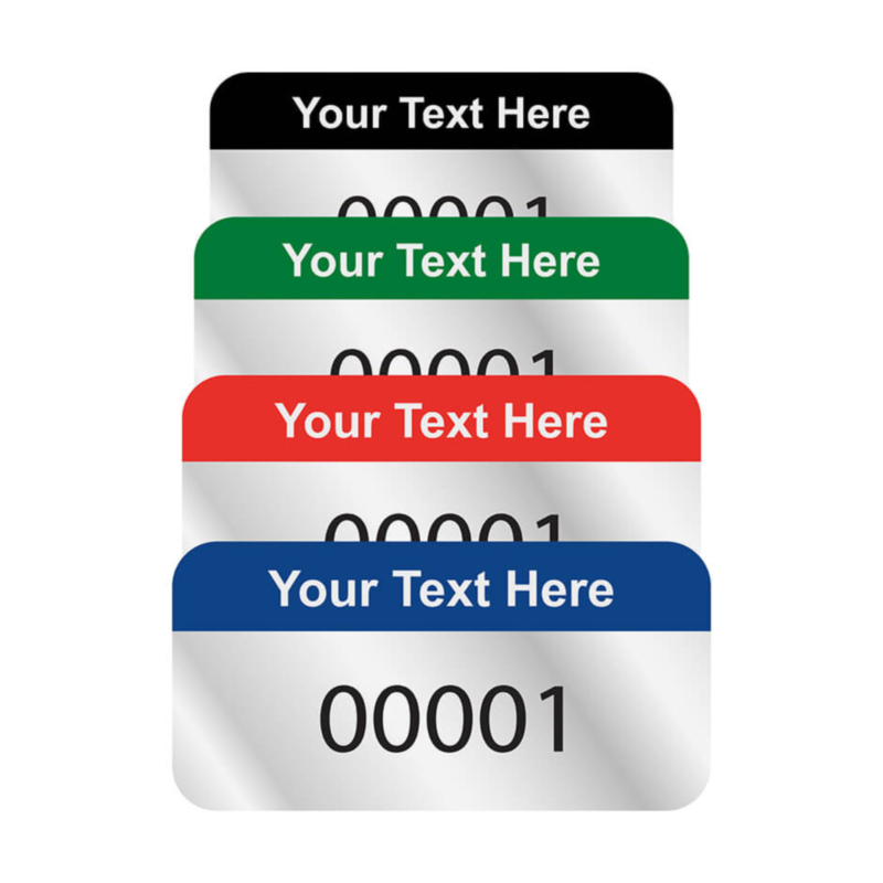 Red Personalised Aluminium Asset Labels 40x20mm | Labels Online