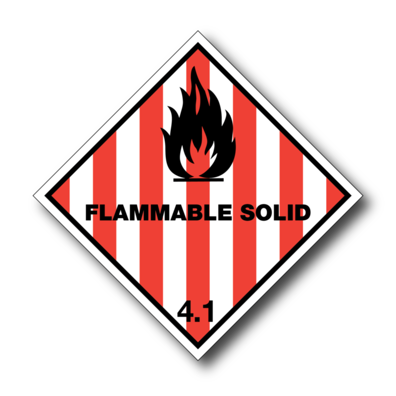 Flammable Solid 4.1 Labels 100x100mm | Labels Online