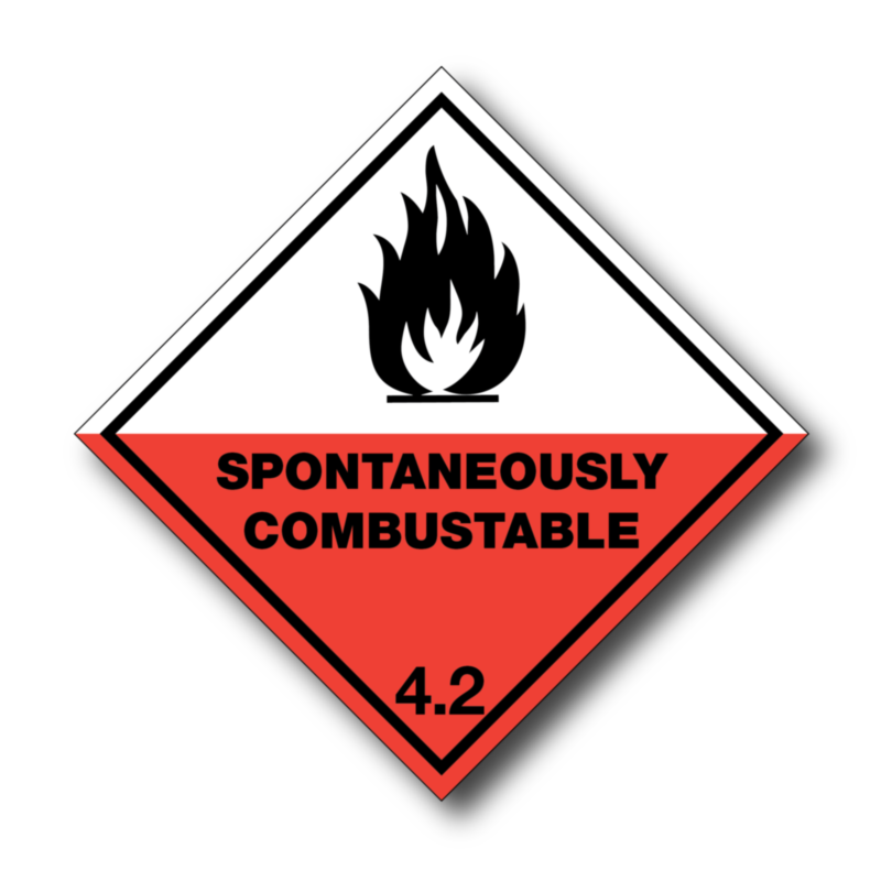 Spontaneosuly Combustible 4.2 Labels 100x100mm | Labels Online