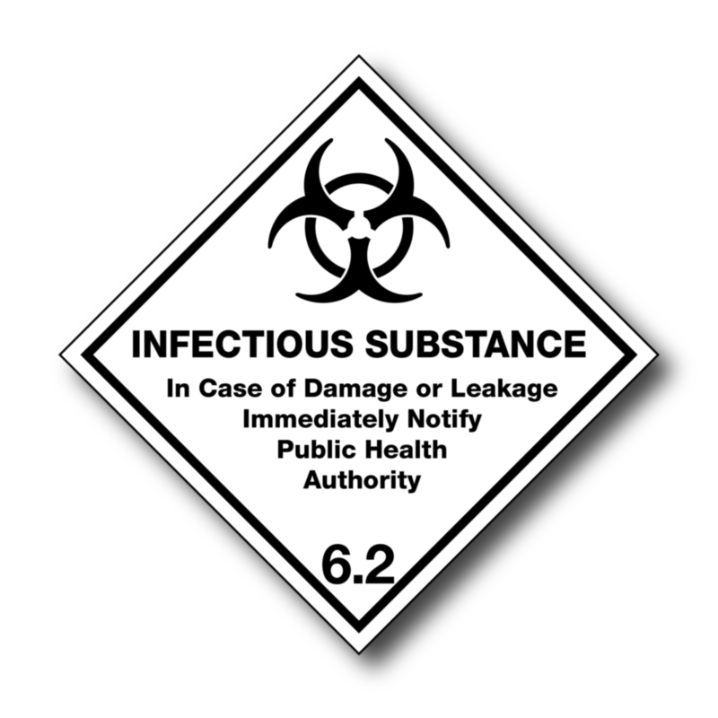 Infectious Substance 6.2 Labels 100x100mm | Labels Online