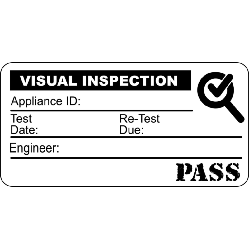 Black Visual Inspection Labels 50x25mm | Labels Online