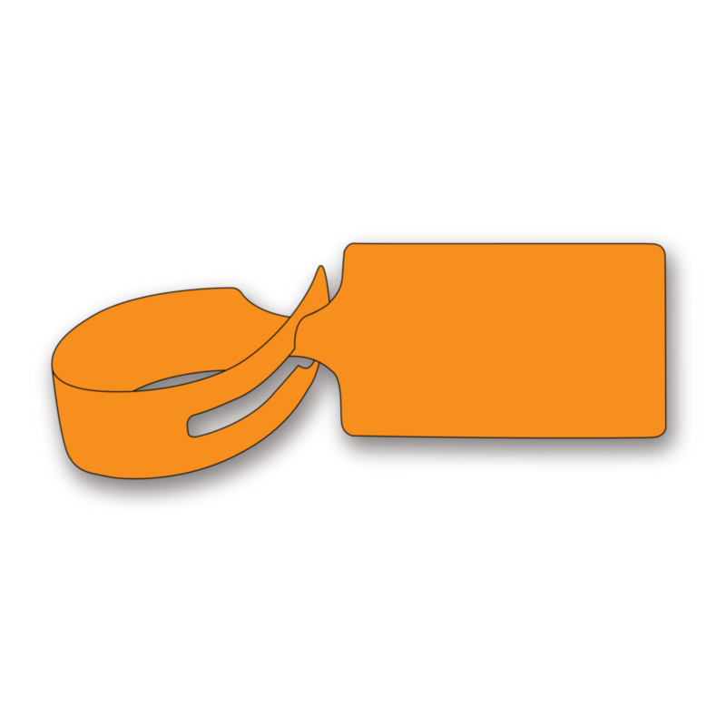 Orange Loop Through Tags 245x61mm | Labels Online