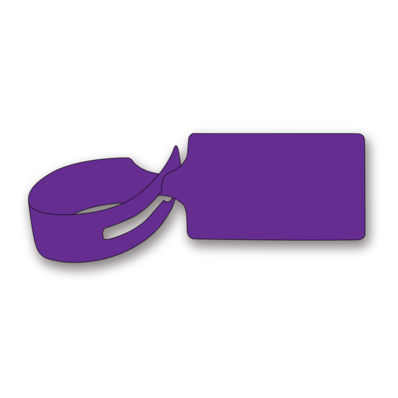 Purple Loop Through Tags 245x61mm | Labels Online