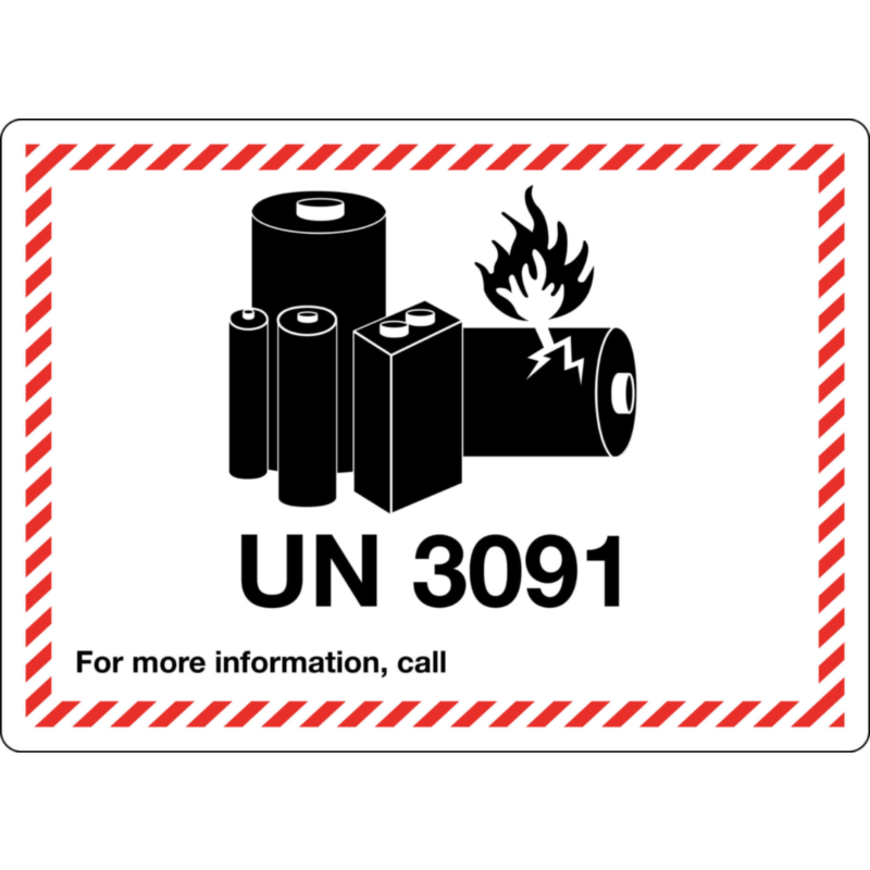 UN 3091 Lithium Metal Battery Labels 105x74mm | Labels Online