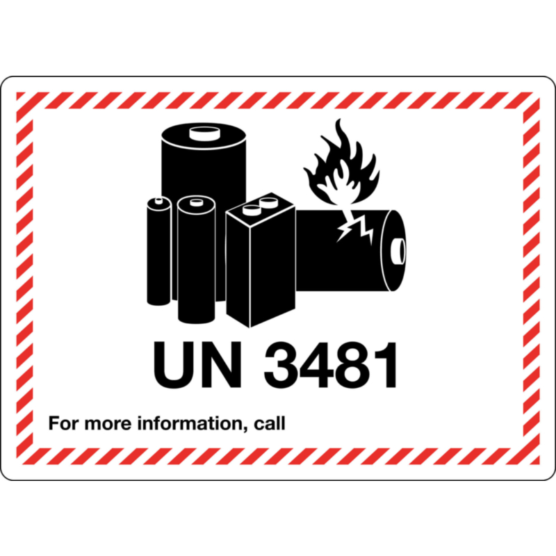 UN 3481 Lithium Ion Battery Labels 105x74mm | Labels Online