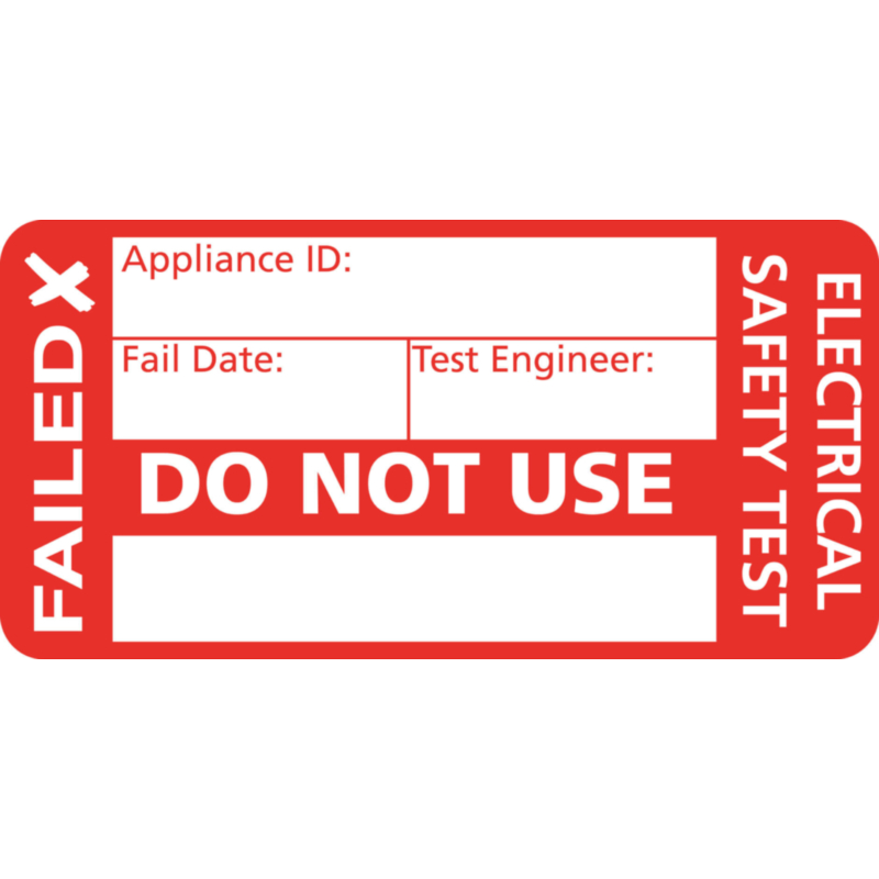 4th Edition PAT Test Failed Labels 50x25mm | Labels Online