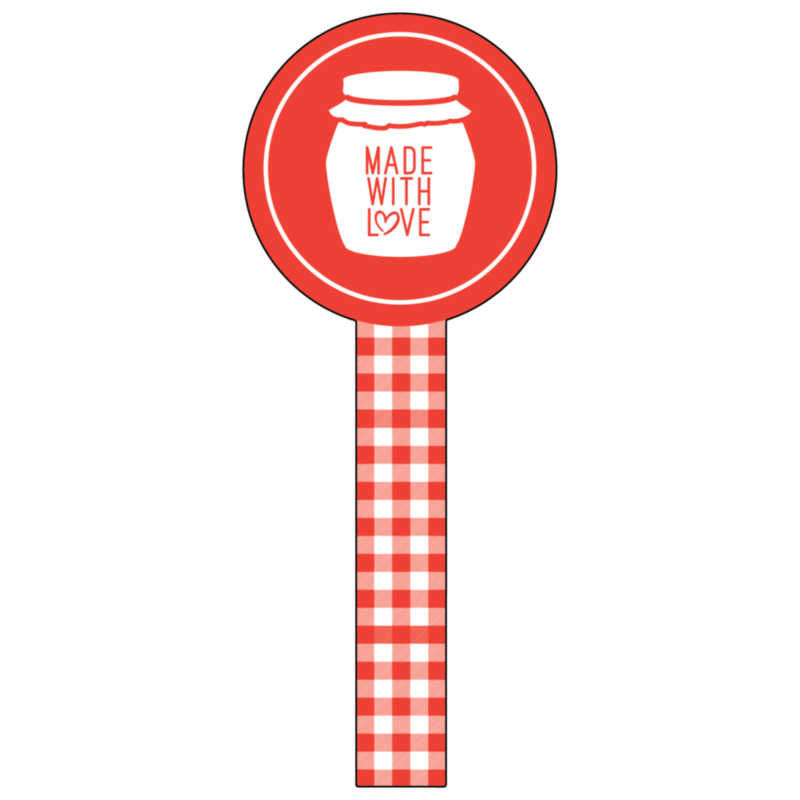 Red Gingham Jar Seal Labels 35x90mm | Labels Online