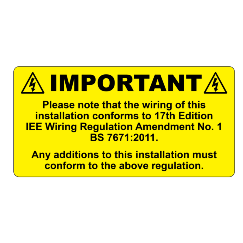 17th Edition BS7671 Wiring Colours Labels 100x50mm | Labels Online