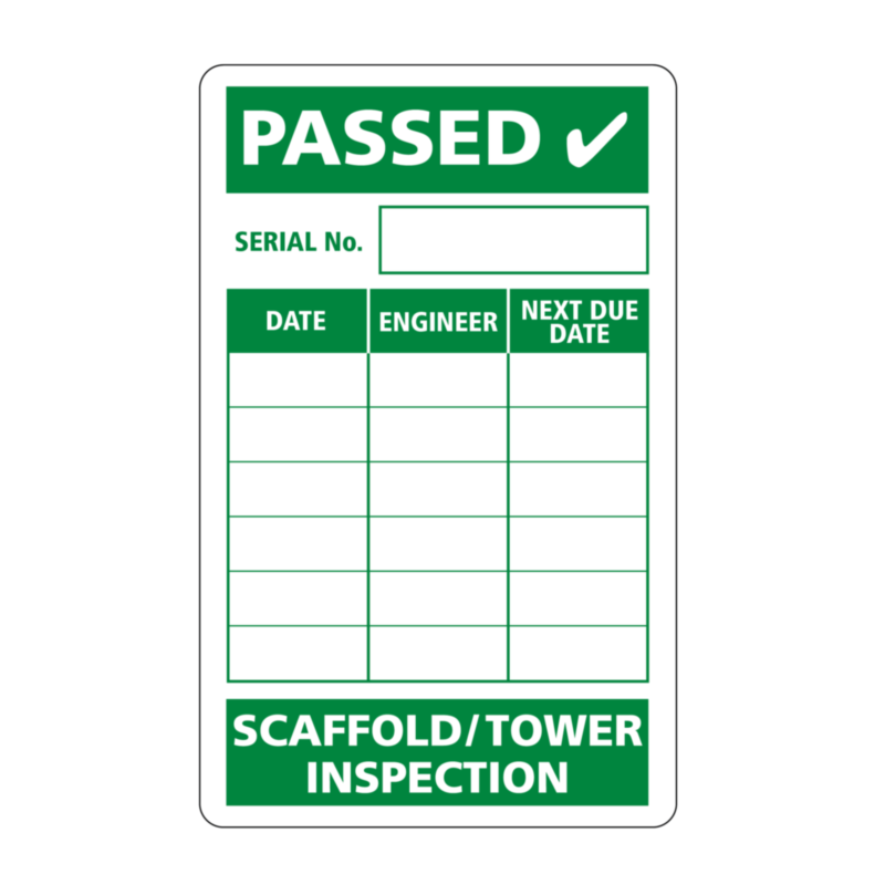 Scaffold Safety Inspection Labels 80x50mm | Labels Online