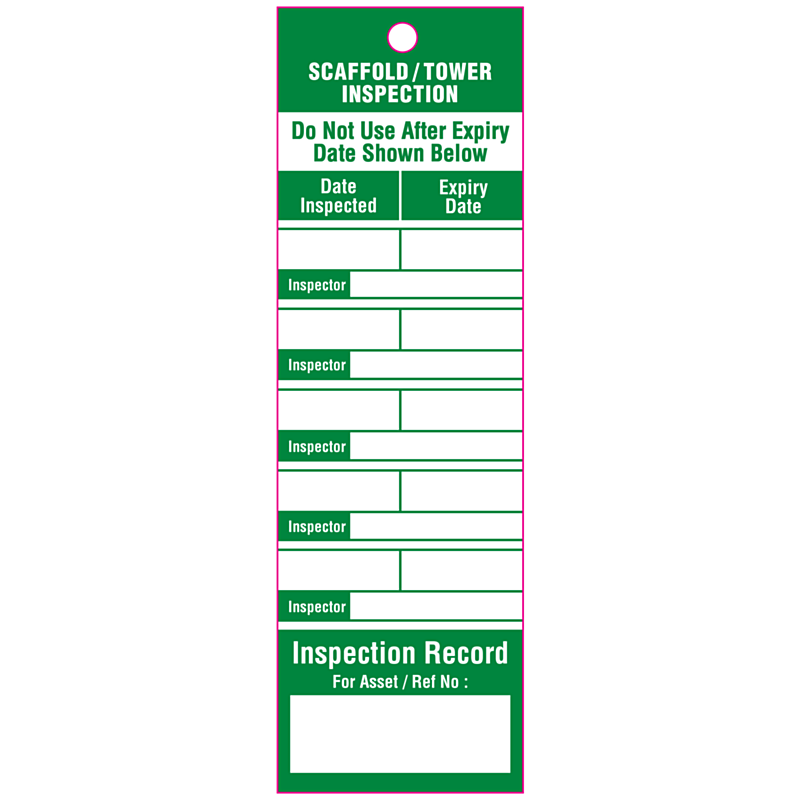 Scaffold Safety Inspection Tags 50x160mm | Labels Online