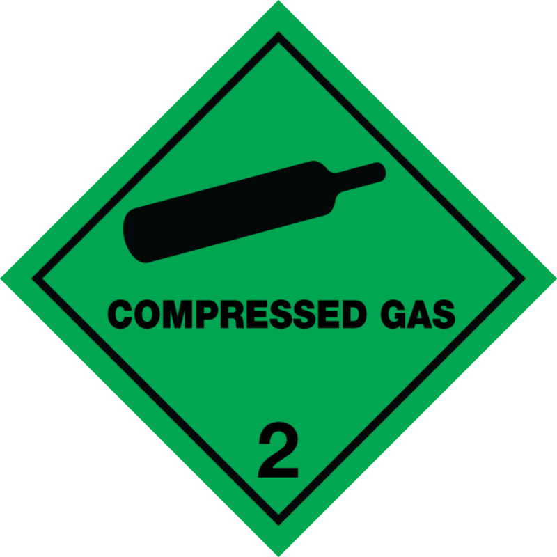 Compressed Gas 2 Placard Labels 250x250mm | Labels Online
