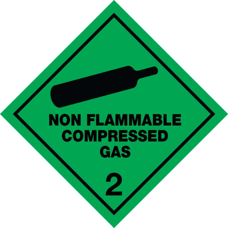 Non Flammable Compressed Gas 2 Placard Labels 250x250mm | Labels Online