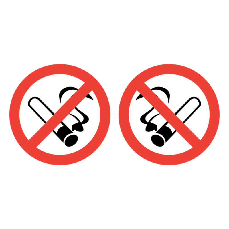Double Sided No Smoking Window Sticker 70mm | Labels Online