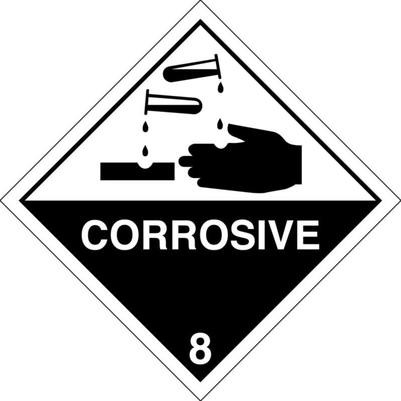 Corrosive 8 Placard Labels 250x250mm | Labels Online