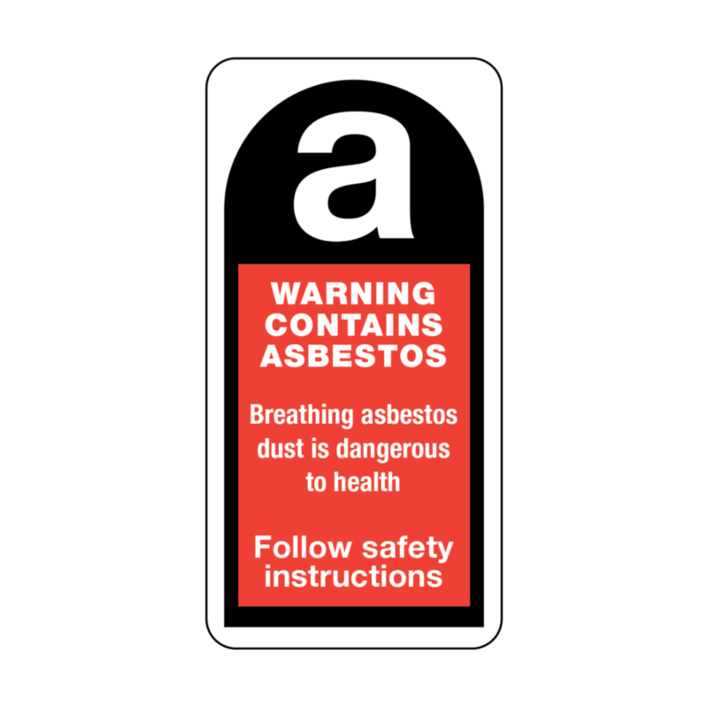 Warning Contains Asbestos Labels 25x50mm | Labels Online