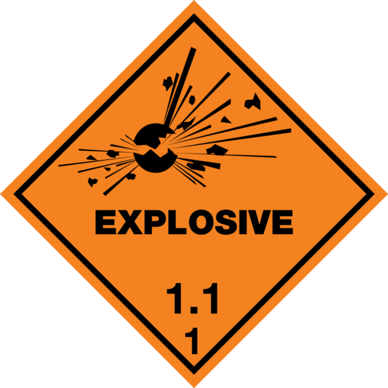 Explosive 1.1 Placard Labels 250x250mm | Labels Online