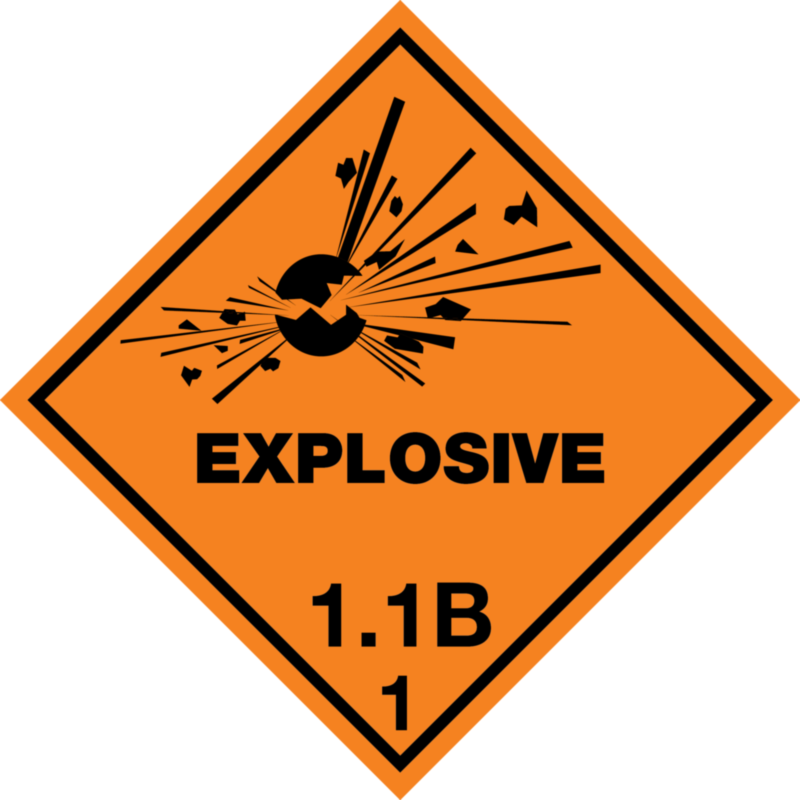 Explosive 1.1B Placard Labels 250x250mm | Labels Online