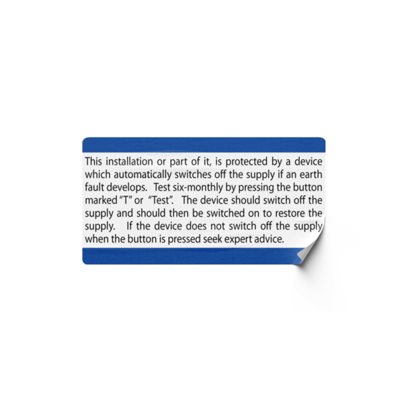 Buy 18th Edition RCD Test Labels 85x40mm | Labels Online