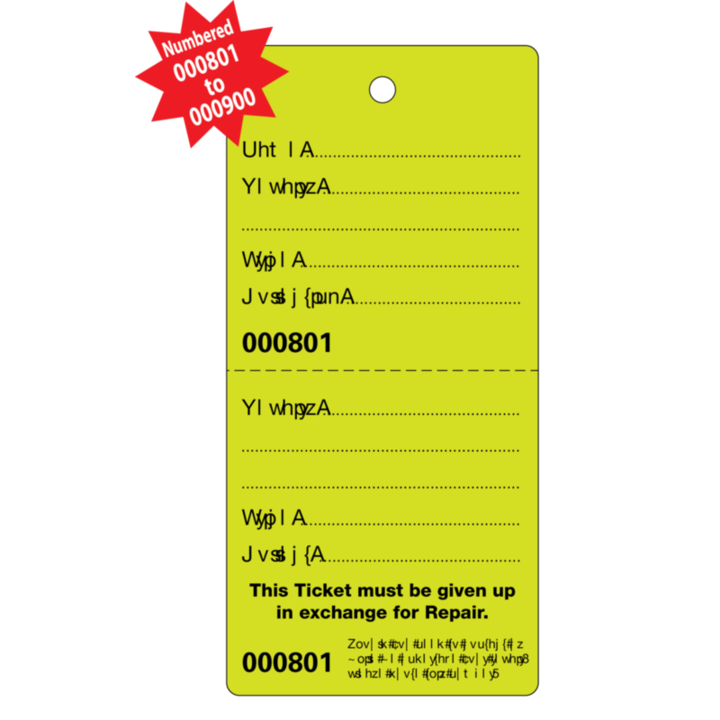 2-Part Service Tags 801-900 | Labels Online