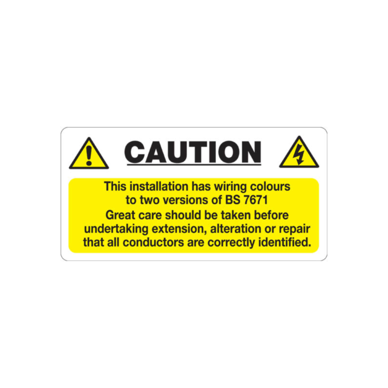 BS7671 Wiring Colours Labels 100x50mm | Labels Online