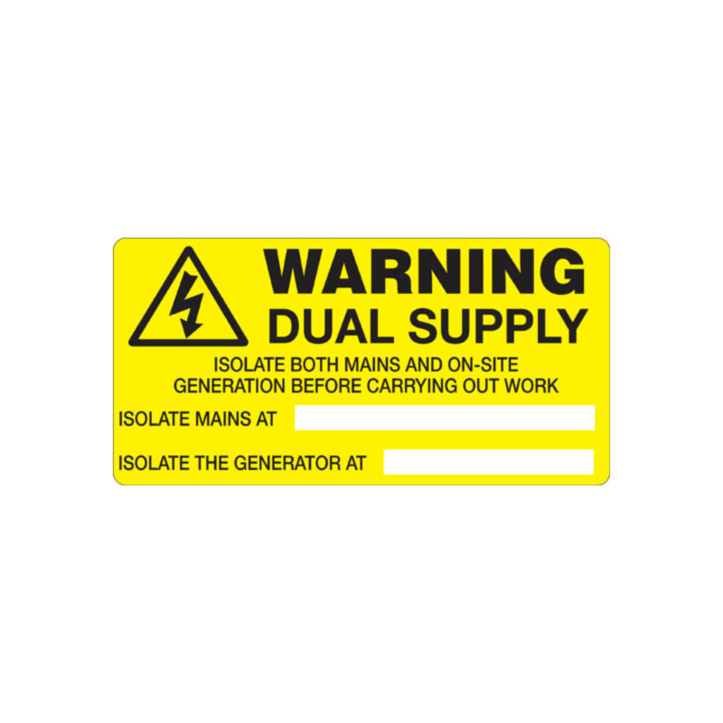Warning Dual Supply Label 100x50mm | Labels Online