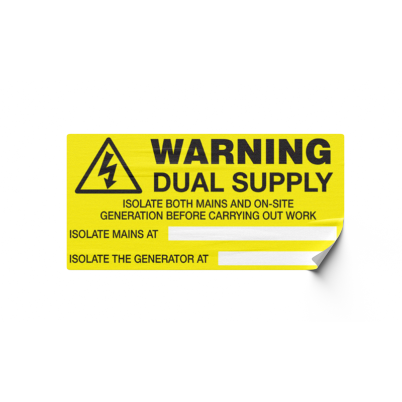 Warning Dual Supply Label 100x50mm | Labels Online