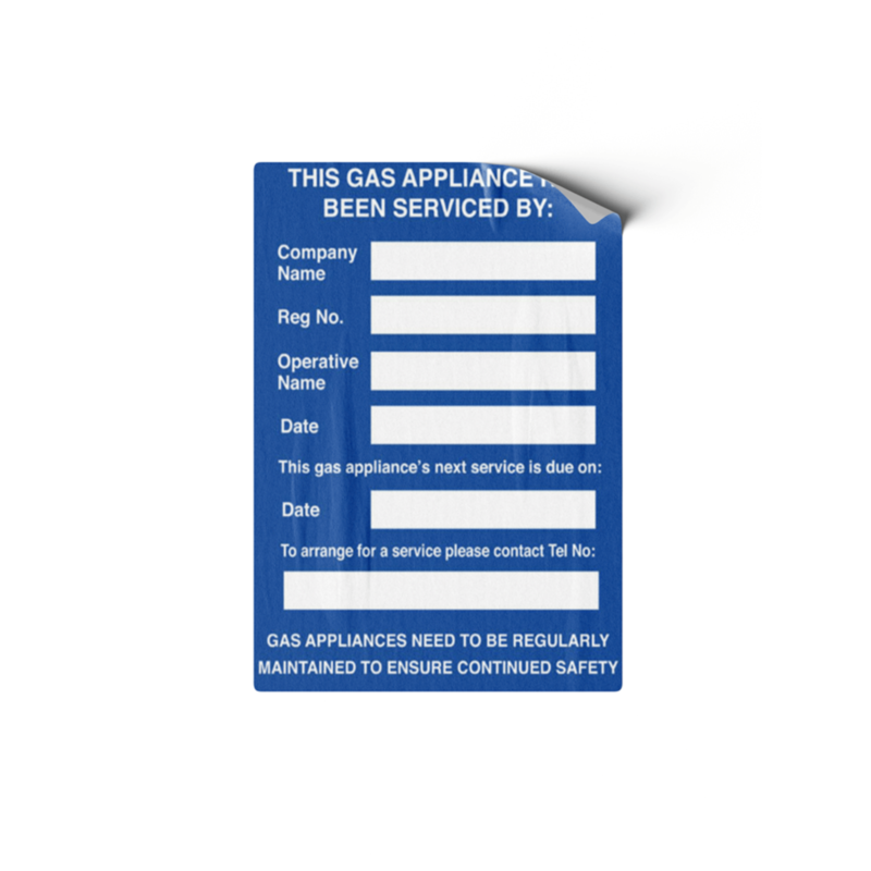 Gas Appliance Service Stickers 75x100mm | Labels Online