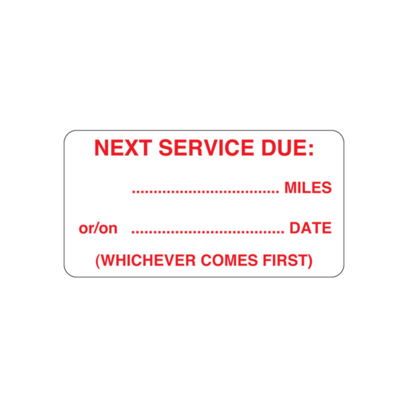 Next Service Due Labels 63x33mm | Labels Online