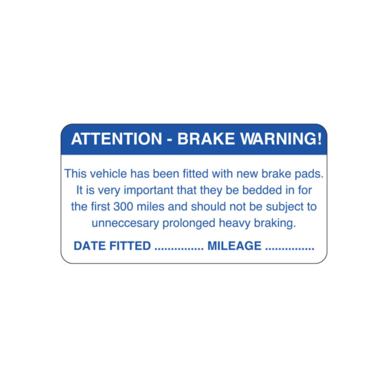New Brake Pads Labels 63x33mm | Labels Online
