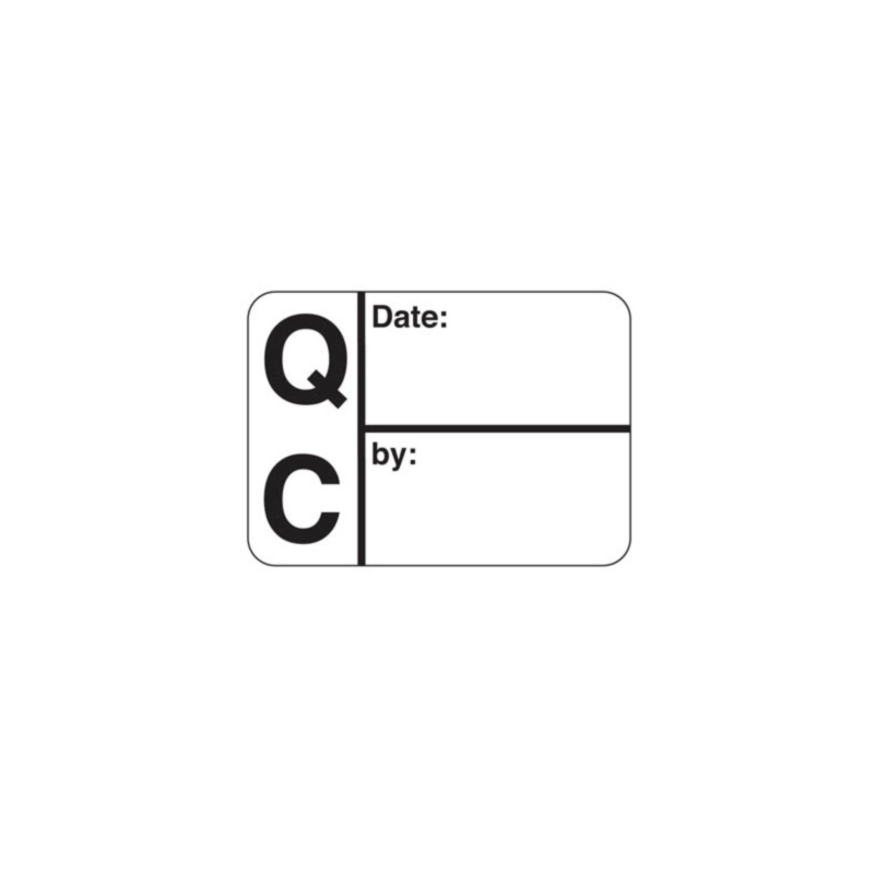 Black QC Date / Signature Labels 35x25mm | Labels Online