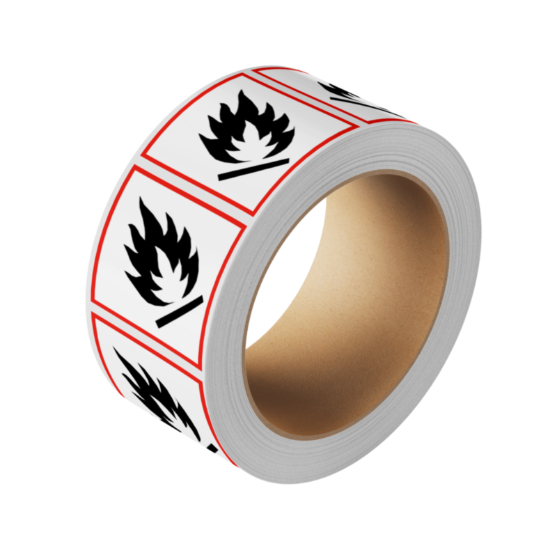 GHS & CLP Flammable Warning Label 100x100mm | Labels Online