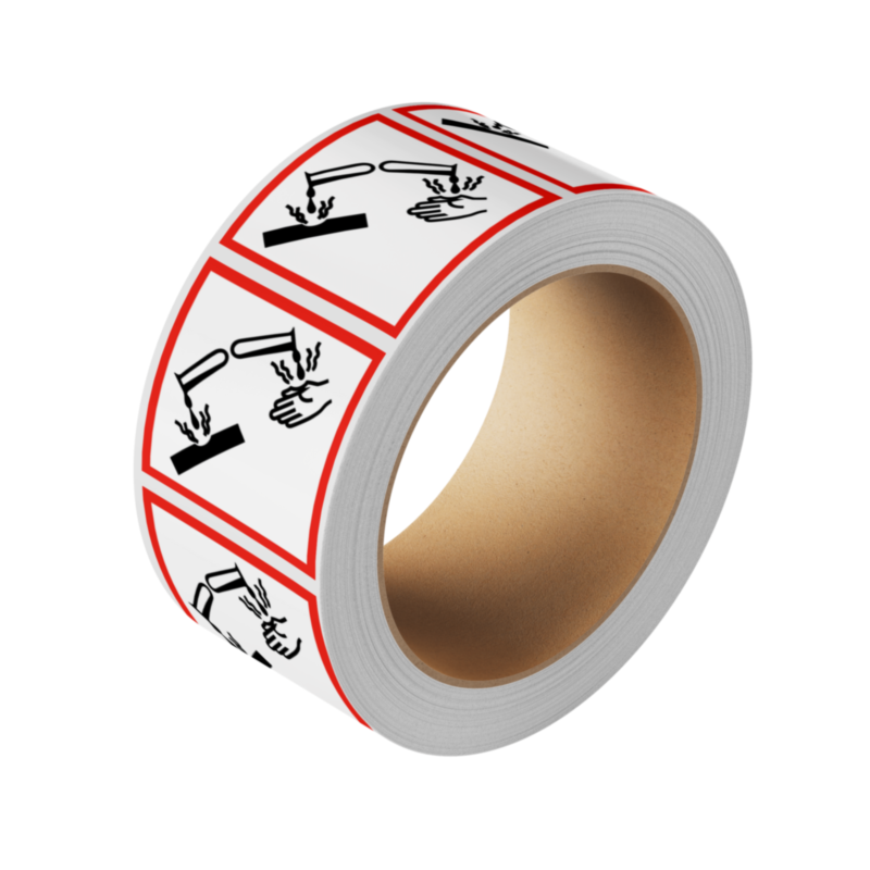 GHS & CLP Corrosive Warning Label 100x100mm | Labels Online