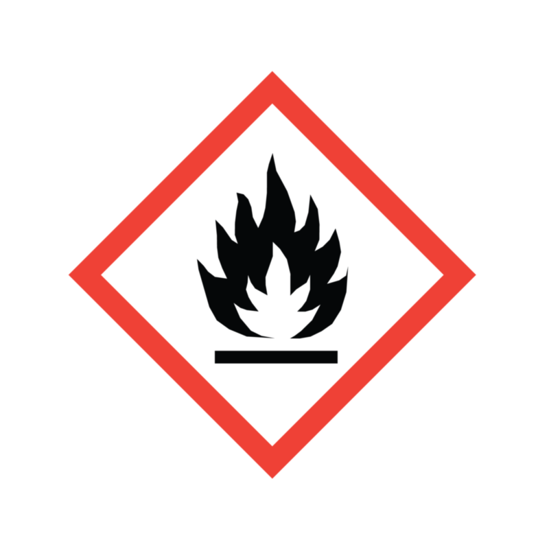 GHS & CLP Flammable Warning Label 50x50mm | Labels Online