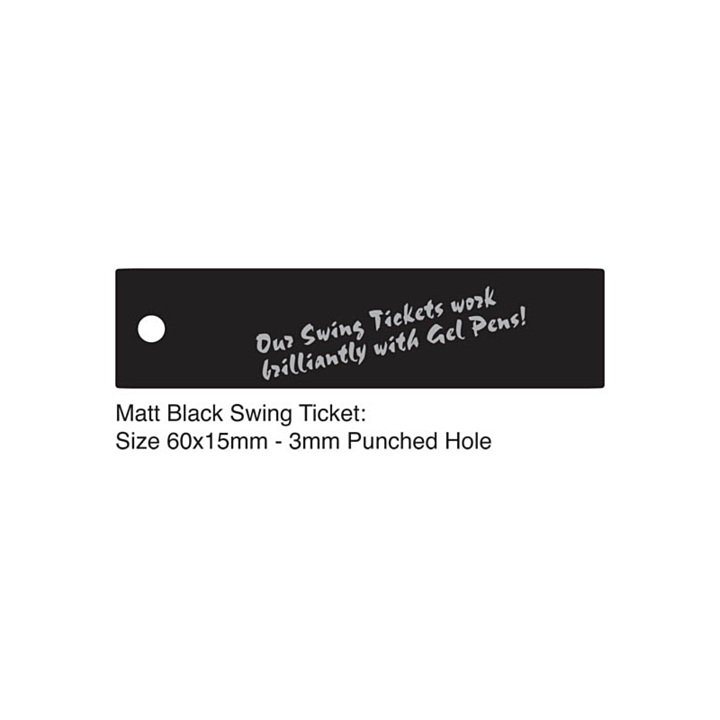 Matt Black Swing Tickets 60x15mm | Labels Online