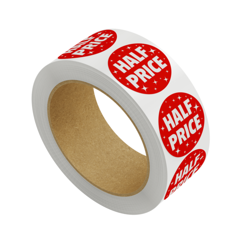 Xmas Half Price Stickers 30mm Permanent | Labels Online