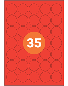 A4 Label Sheets 117 Labels Per Sheet 19mm Diameter Red Permanent ...