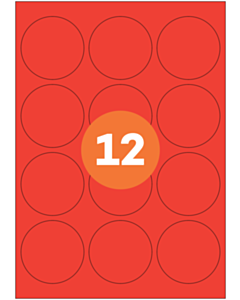 A4 Label Sheets 117 Labels Per Sheet 19mm Diameter Red Permanent ...